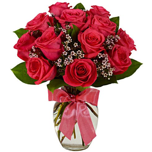 Hot Pink Rose Bouquet at Send Flowers