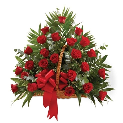 Red Rose Fireside Basket at Send Flowers