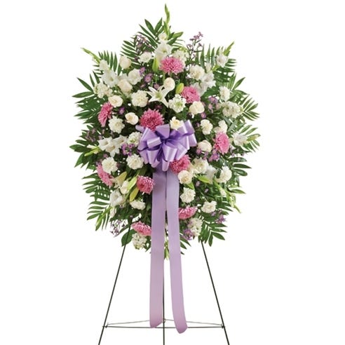 Lavender & White Standing Spray at Send Flowers