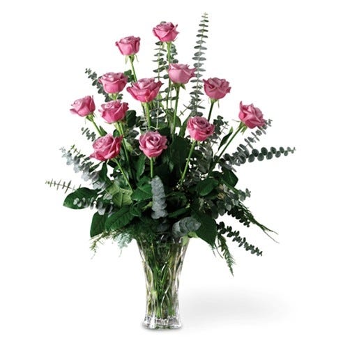 Luxury One Dozen Purple Roses at Send Flowers