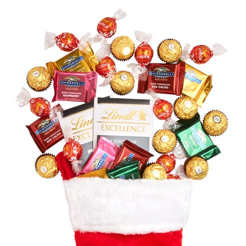 Classic Christmas Chocolate Stocking at Send Flowers