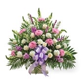Lavender & White Sympathy Floor Basket at Send Flowers