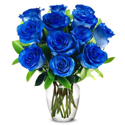 One Dozen Royal Blue Roses at Send Flowers