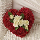 Pure Heart White Rose Casket Adornment at Send Flowers