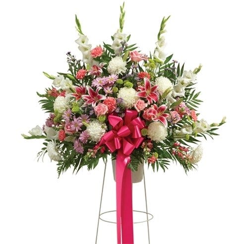 Multicolor Pastel Sympathy Standing Basket at Send Flowers