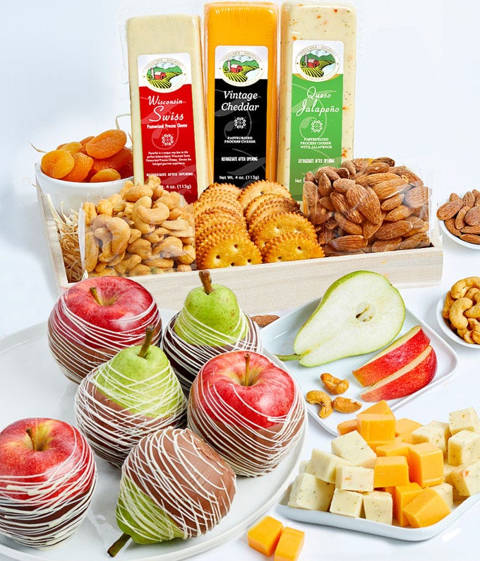 Deluxe Fruit, Cheese, Crackers & Nuts Tray at Send Flowers