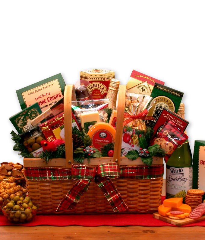 Holiday Cheers Gift Basket at Send Flowers