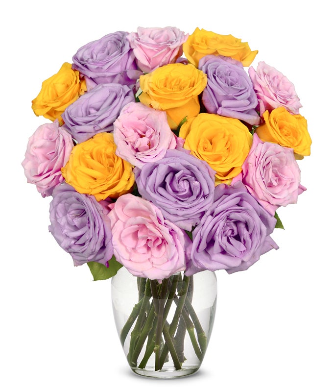 18 Pastel Rose Bouquet at Send Flowers