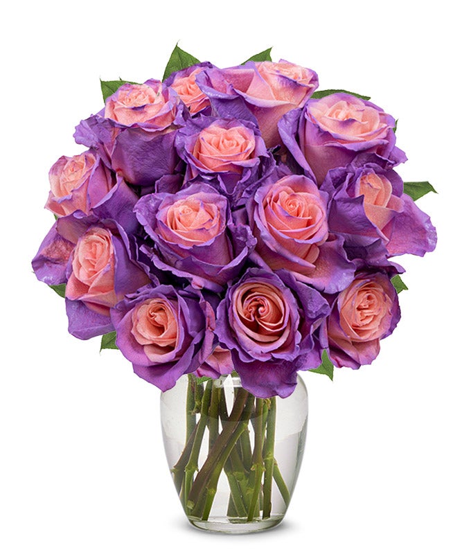 One Dozen Lovely Lavender Roses at Send Flowers