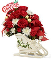 Santa's Sleigh Floral Bouquet with Holiday Pick at Send Flowers