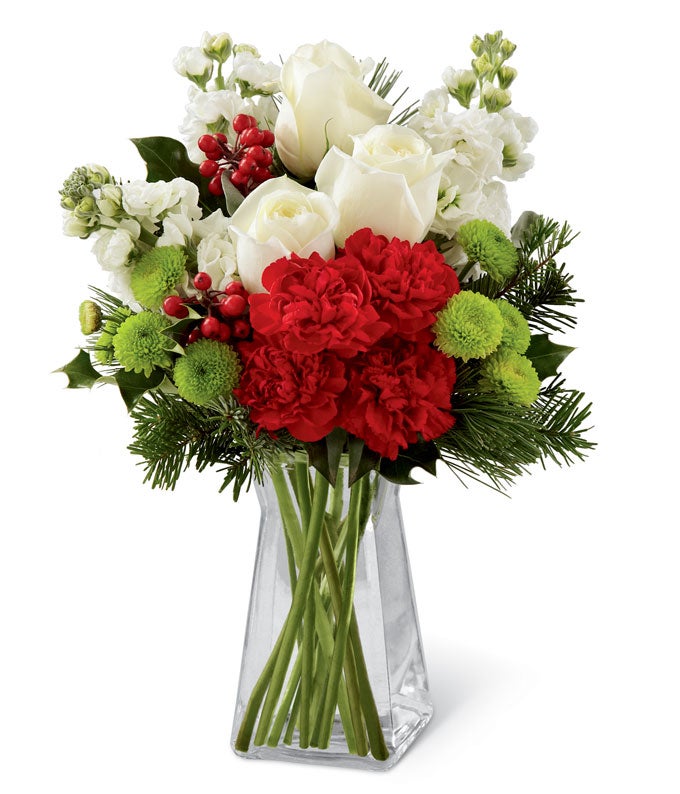 Classic Christmas Rose Bouquet at Send Flowers