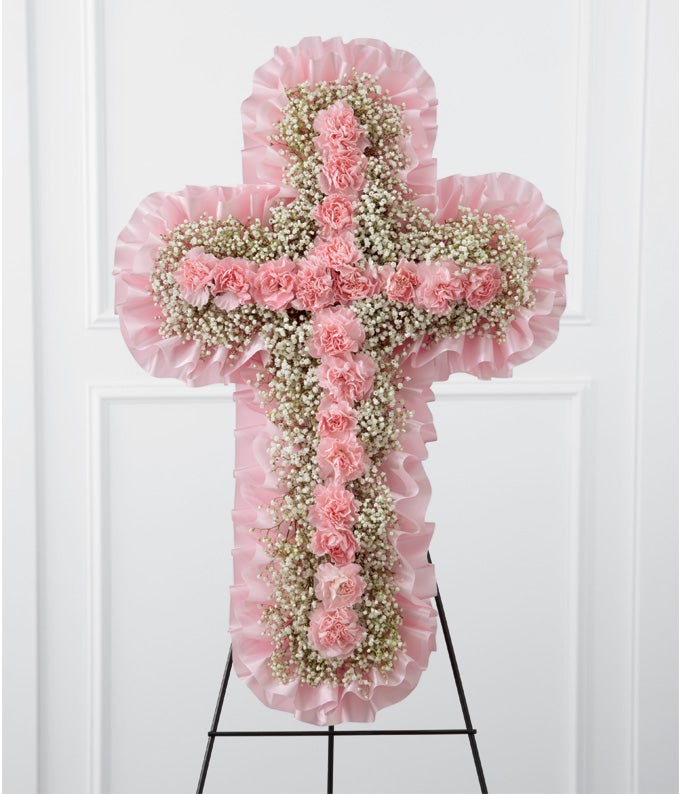 Pink Carnation Cross Spray at Send Flowers