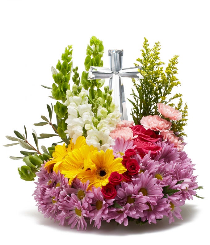 Crystal Cross Floral Arrangement at Send Flowers