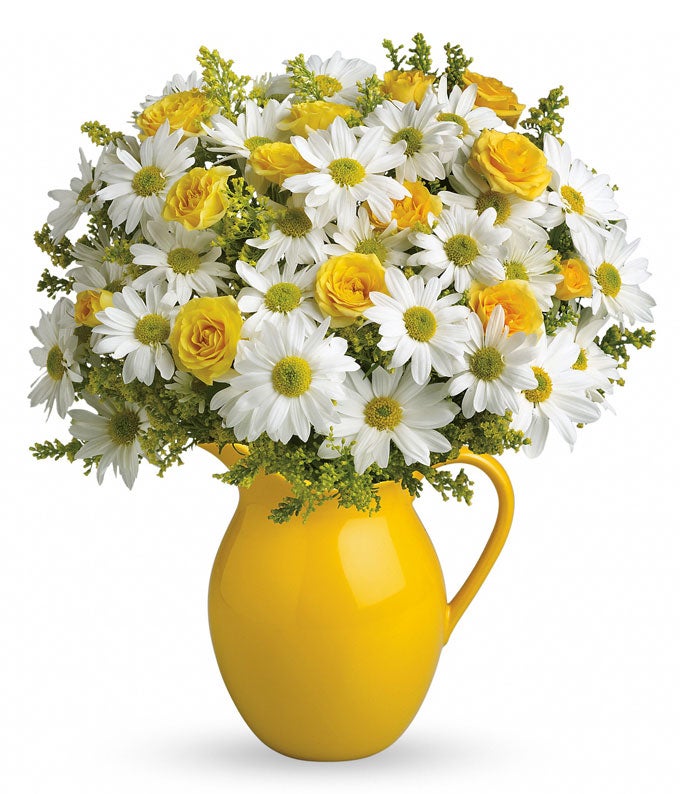 Pitcher Perfect Daisy Bouquet at Send Flowers